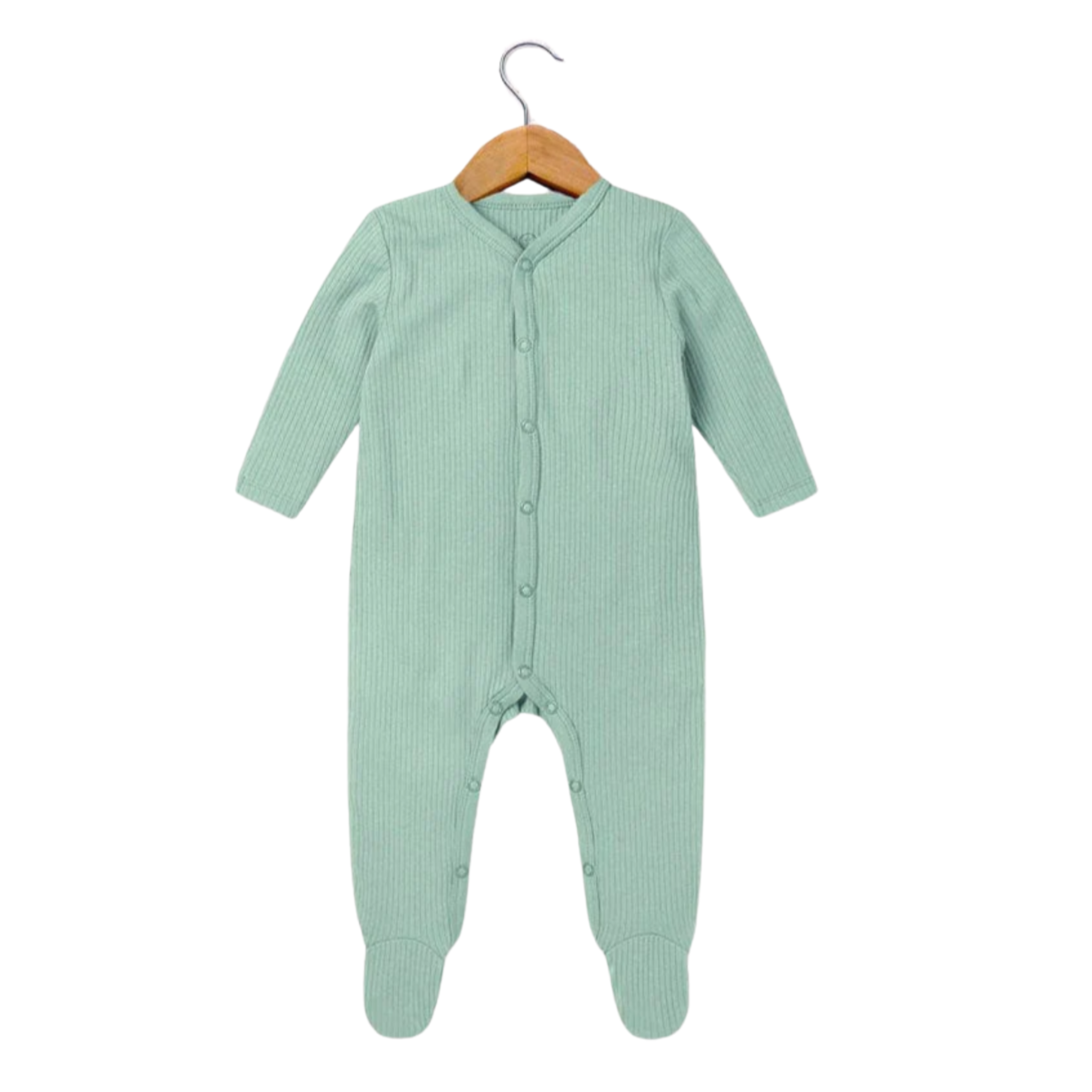 Preloved Mori ribbed double zip sleepsuit - sky – Borro